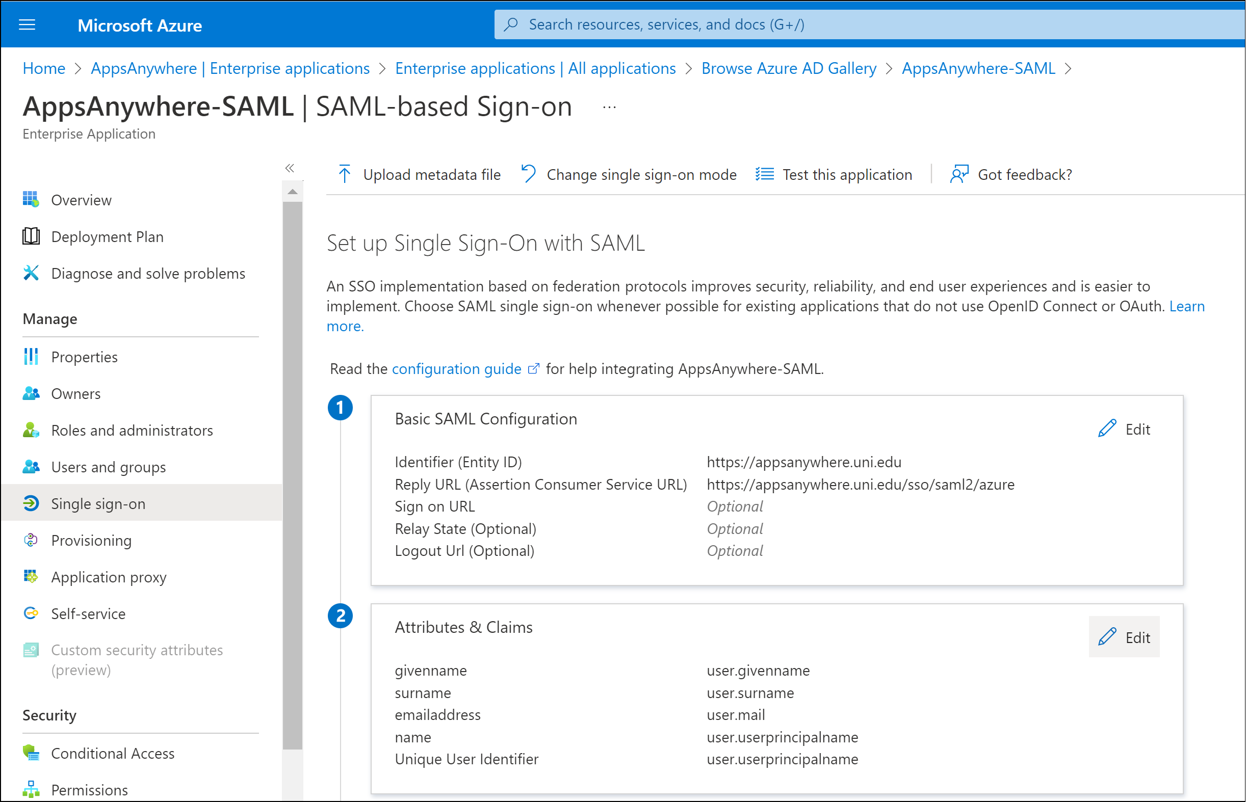 SAML Azure